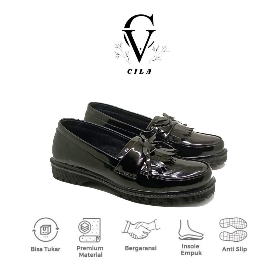Jual V_Cila Big Size - No 40 41 42 43 44 45 / Sepatu Formal Glossy ...