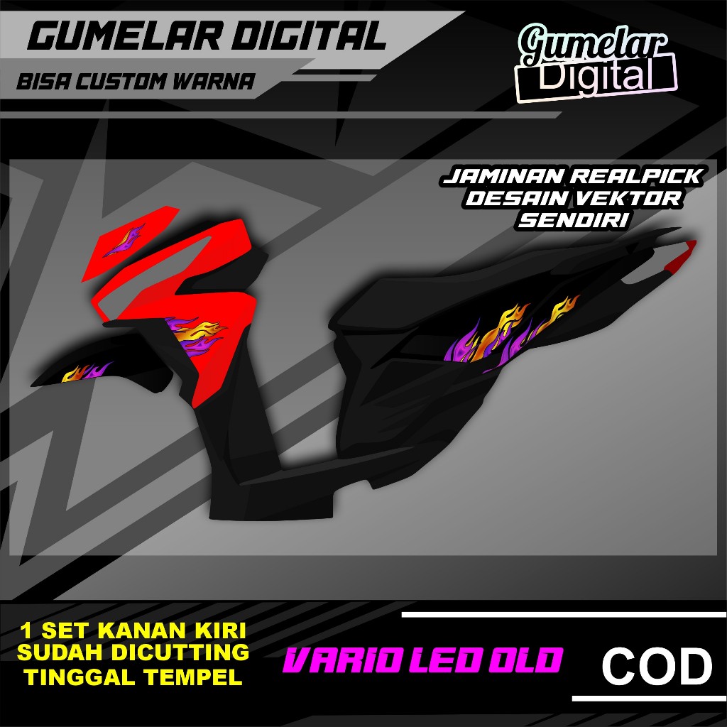 Jual STRIPPING SIMPEL HONDA VARIO LED OLD 125 150 API LIVERY SS R ...