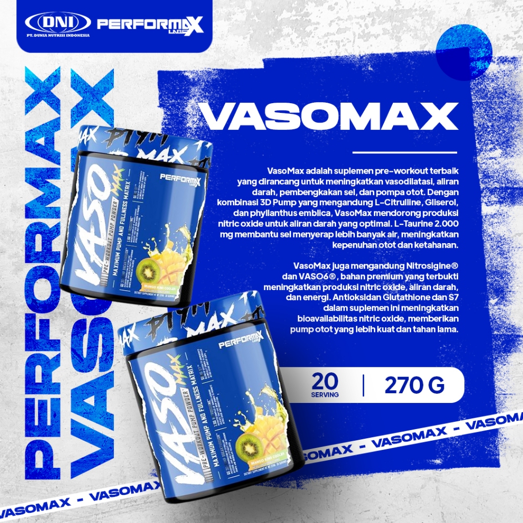 Jual VASOMAX PWO PUMP POWDER 270 GRAMS (20 SERVING) | Shopee Indonesia