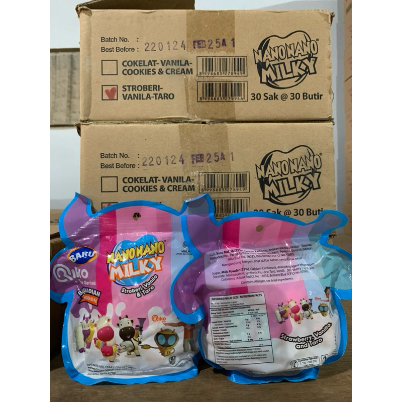 Jual Permen Susu Nano Milky Assorted 3 rasa ( Stroberry, Vanila, dan ...