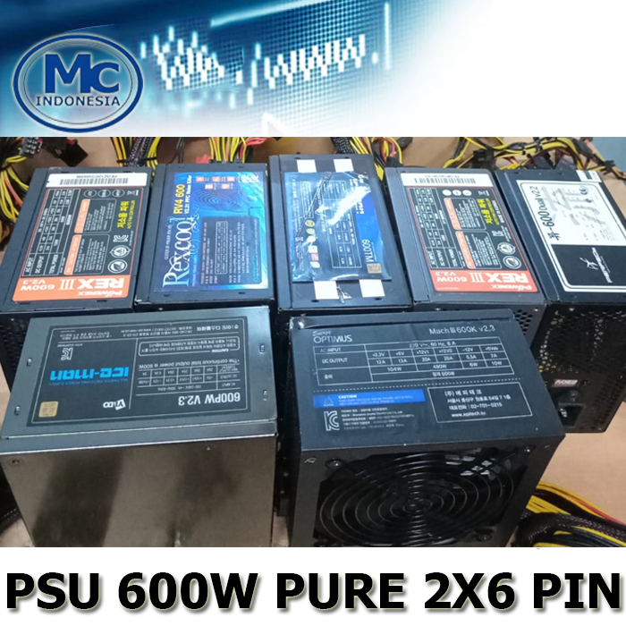 Jual PSU Power Supply 600Watt PURE 1x6 Pin PURE 600W | Shopee Indonesia