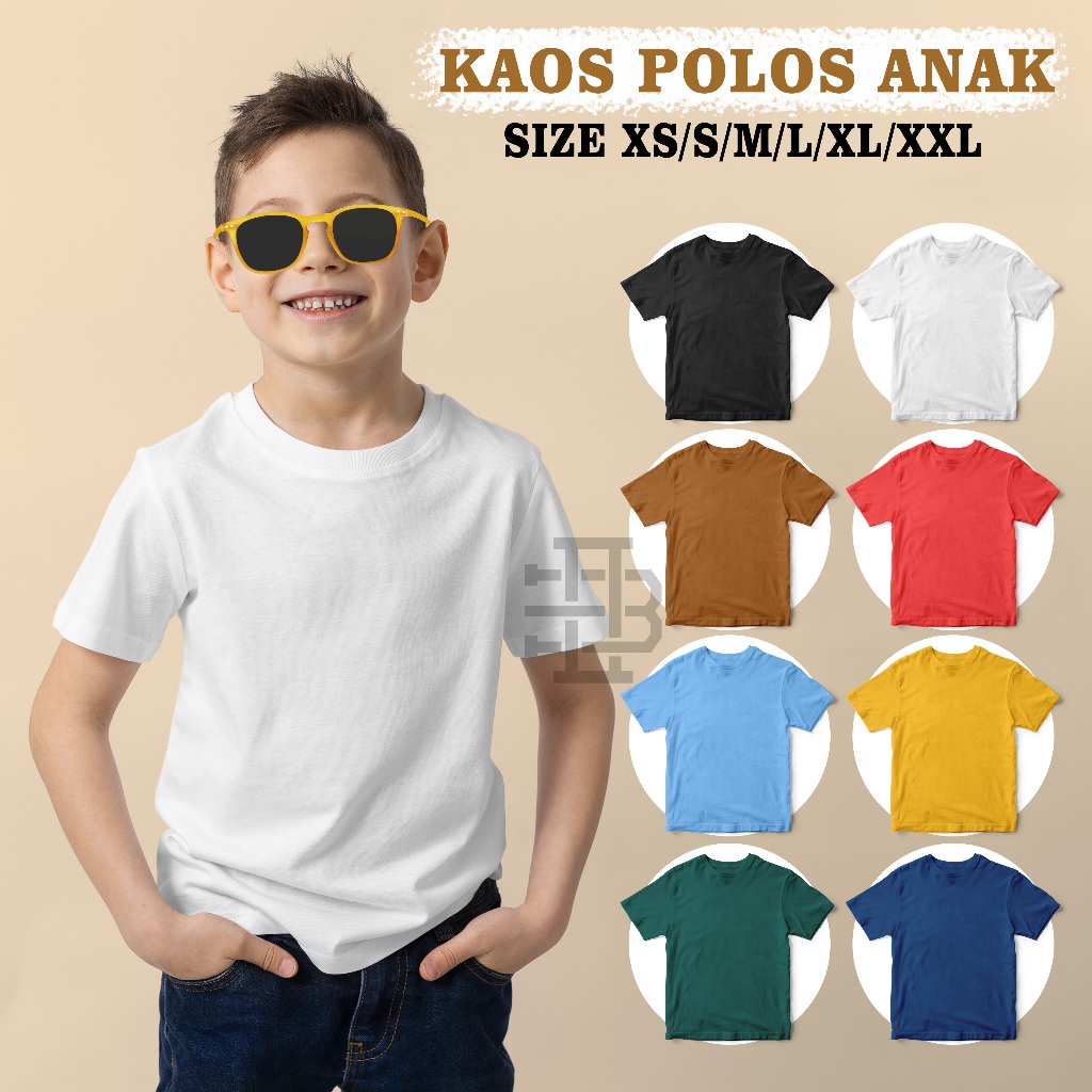 Jual KS23 - KAOS POLOS ANAK COTTON COMBED 30S BAJU POLOS ANAK LENGAN PENDEK UNISEX | Shopee ...