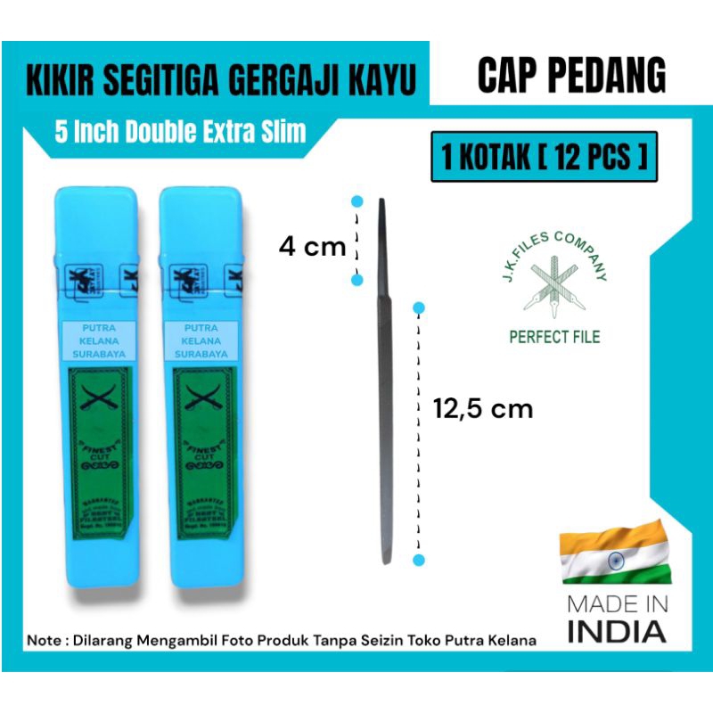 Jual [ 12 PCS ] Kikir India Segitiga Gergaji Cap Pedang JK files 5 ...