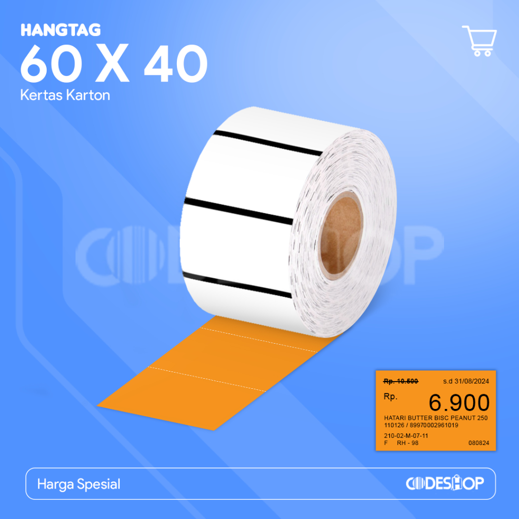 Jual Codeshop Label Harga Rak Minimarket Gondola 60 x 40 mm 1 Line ...
