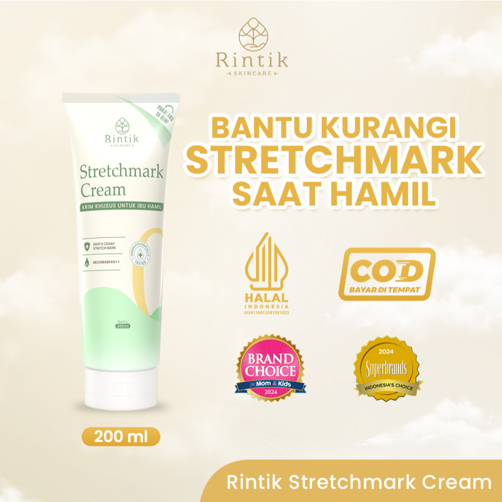Jual Rintik Stretchmark Cream 200ml - Pelembab Cegah & Kurangi Stretch ...