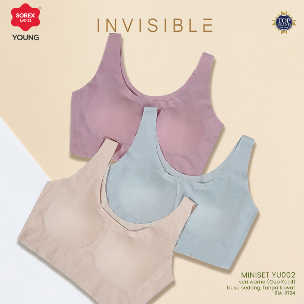 Jual Sorex Young Miniset Invisible Cup Kecil Busa Tanpa Kawat Seamless YU 002 | Shopee Indonesia