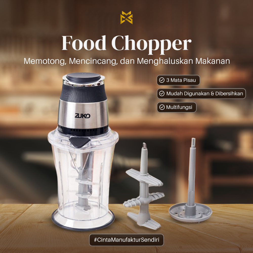 Jual ZUKOSHOPOFFICIAL - Chopper | Food Chopper 2 Liter 3 Mata Pisau ...