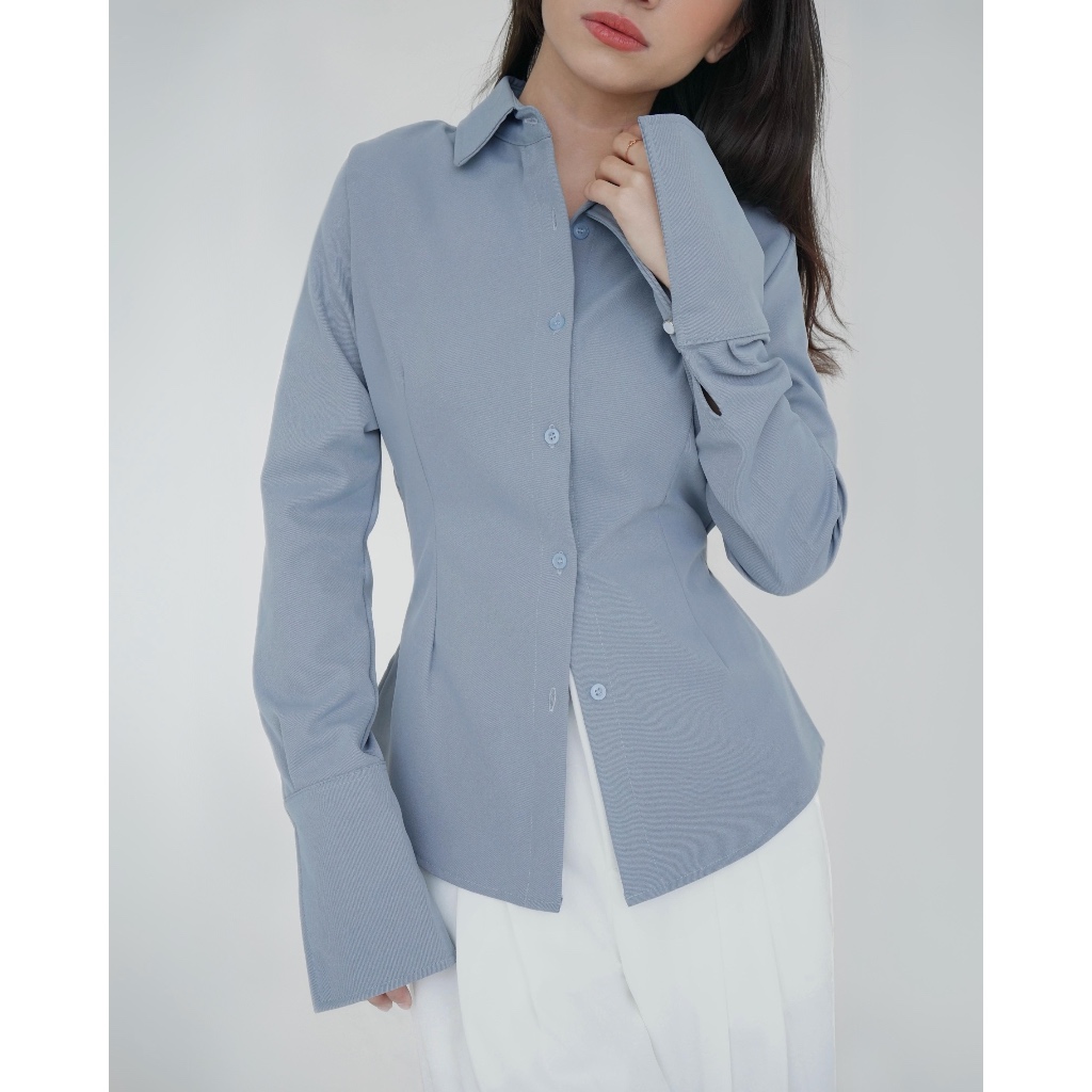 Jual Gracias Label - Yara Shirt - Slim Fitted Shirt - Kemeja Kerja ...
