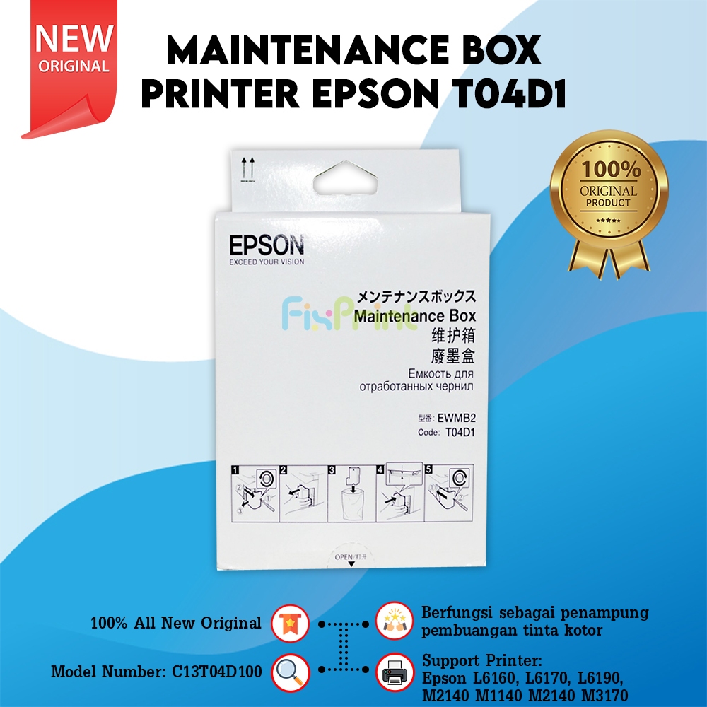 Jual Epson MAINTENANCE BOX C13T04D100 L6000 SERIES / M3170 | Shopee ...