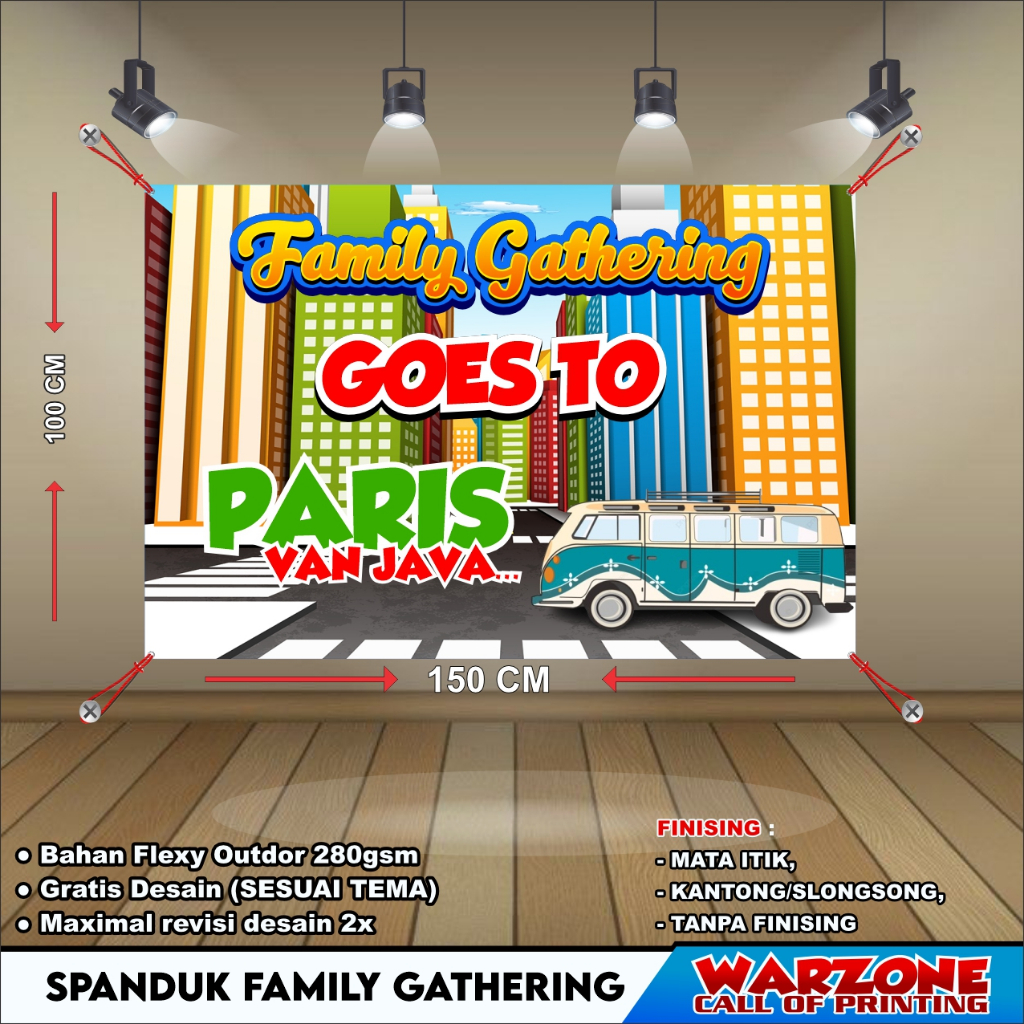 Jual SPANDUK UKURAN 150X100 /MMT/BANNER FAMILY GATHERING. BISA CUSTOM ...
