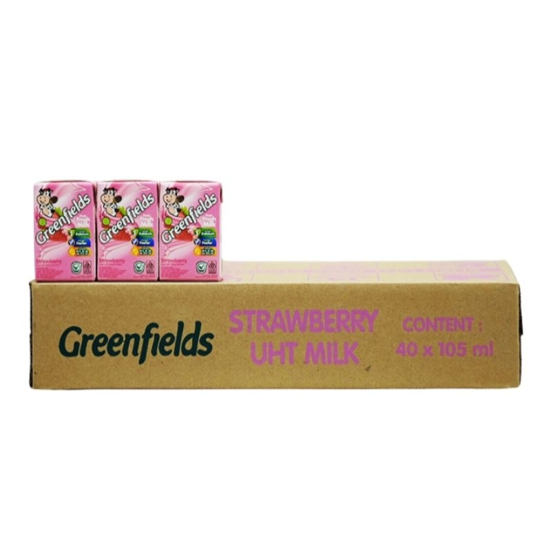 Jual Greenfields Susu UHT Strawberry 105 ml KARTON isi 40 pcs | Shopee Indonesia