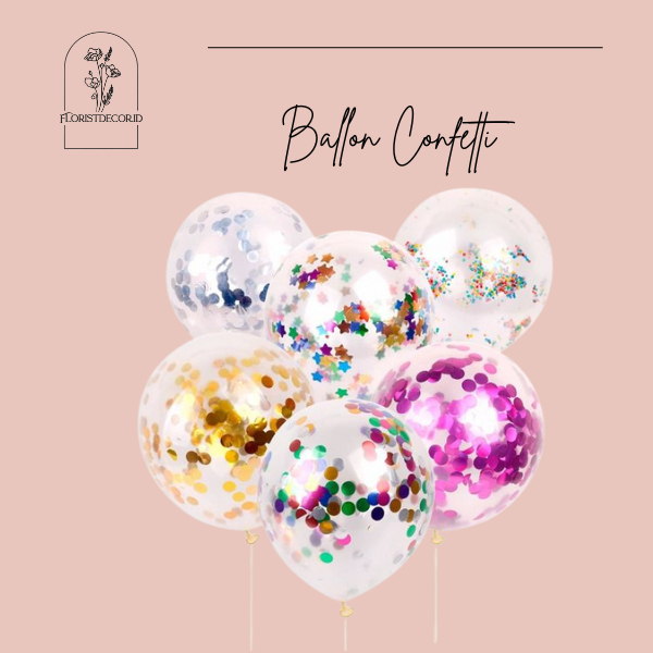 Jual ( ECER)TERMURAH CONFETTI BALLOON BALON BENING ISI GLITER WARNA ...