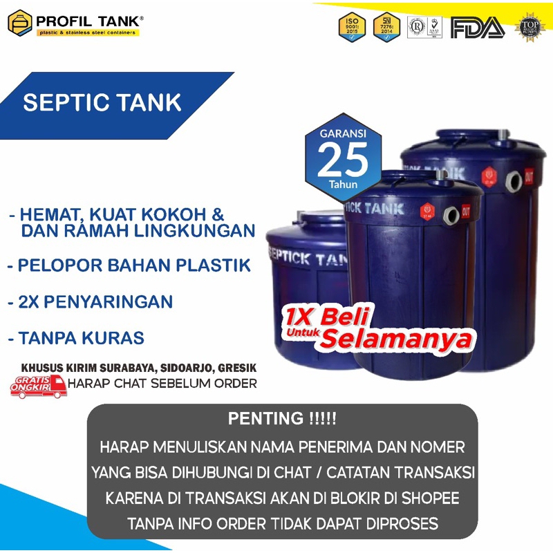 Jual Septic Tank plastik PROFIL TANK ST 24 46 68 septictank septiktank ...