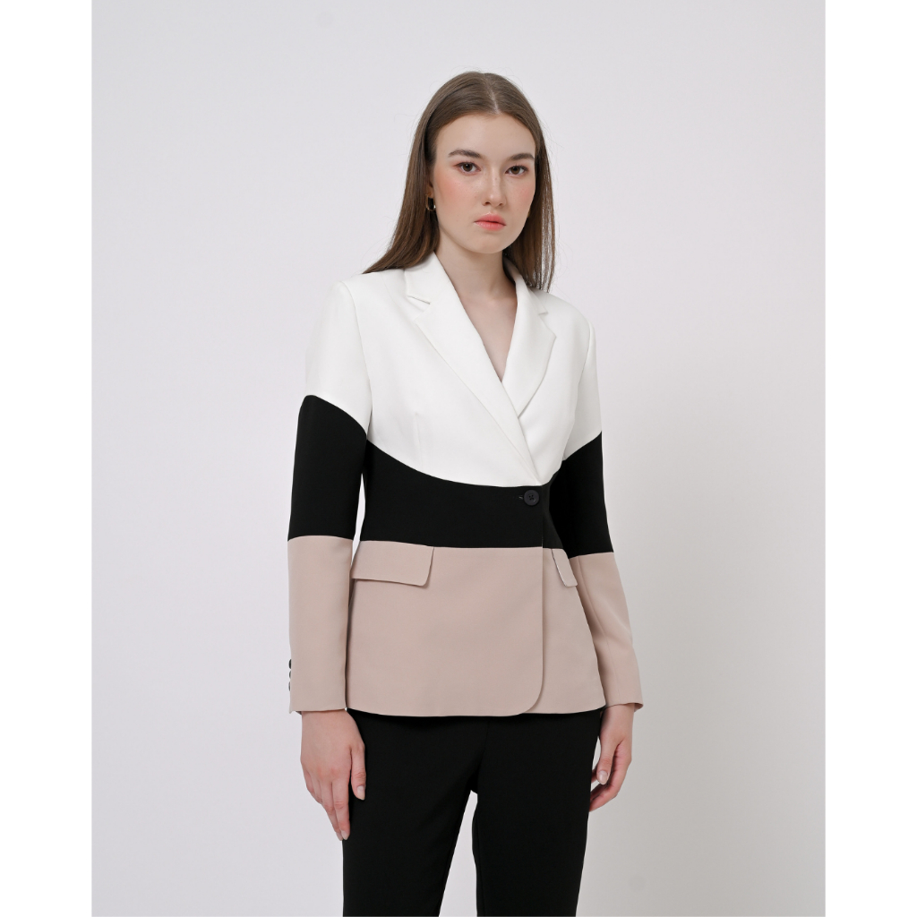 Jual INVIO Helen Tricolored Blazer | Jas Wanita - Everlasting | Shopee ...