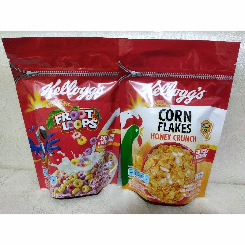 Jual Kelloggs / Kellogg's Corn Flakes Honey / Froot Loops Sereal Pouch ...