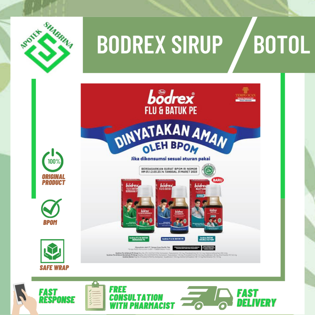 Jual BODREX SIRUP / FLU DAN BATUK TIDAK BERDAHAK/ FLU DAN BATUK ...