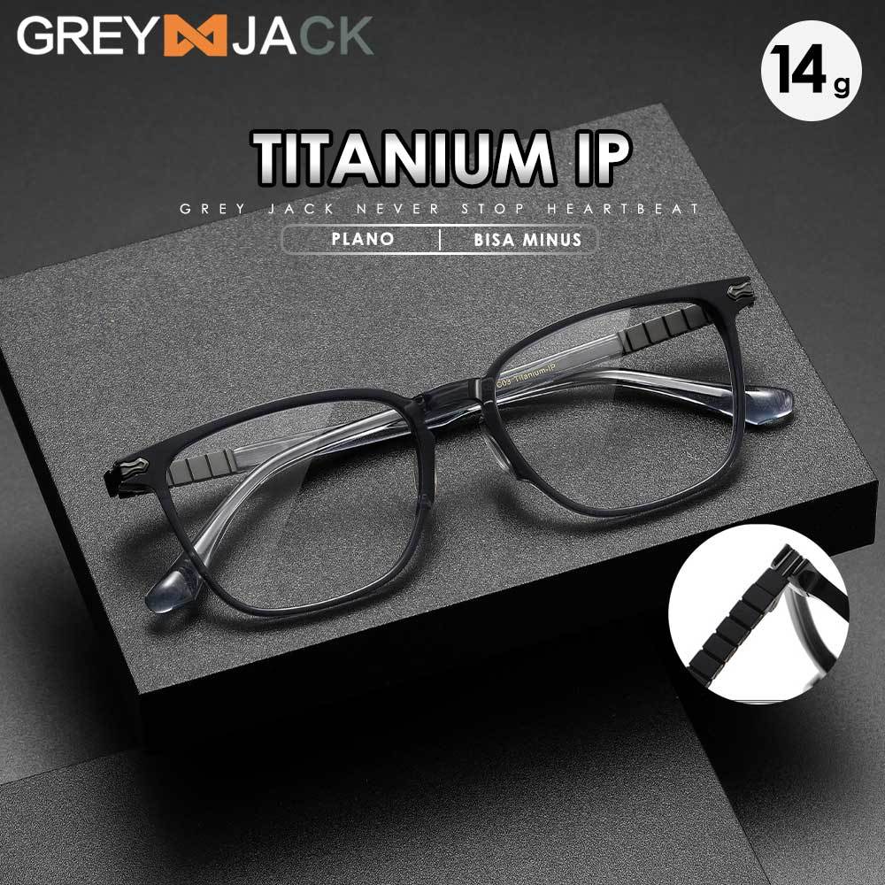 Jual Grey Jack Kacamata Frame Model Kotak Titanium Ringan Style Simple ...