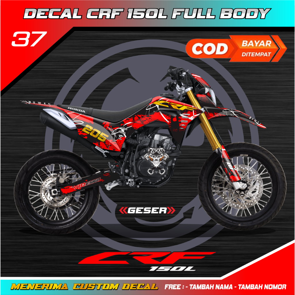 Jual Stiker Decal Crf 150 L Full Body Hologram Merah | Shopee Indonesia