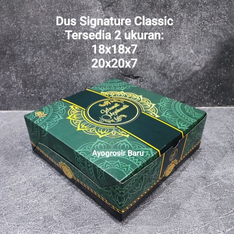 Jual Dus Nasi 20x20 Signature Classic Hijau isi 100 pcs Motif Box Besek ...