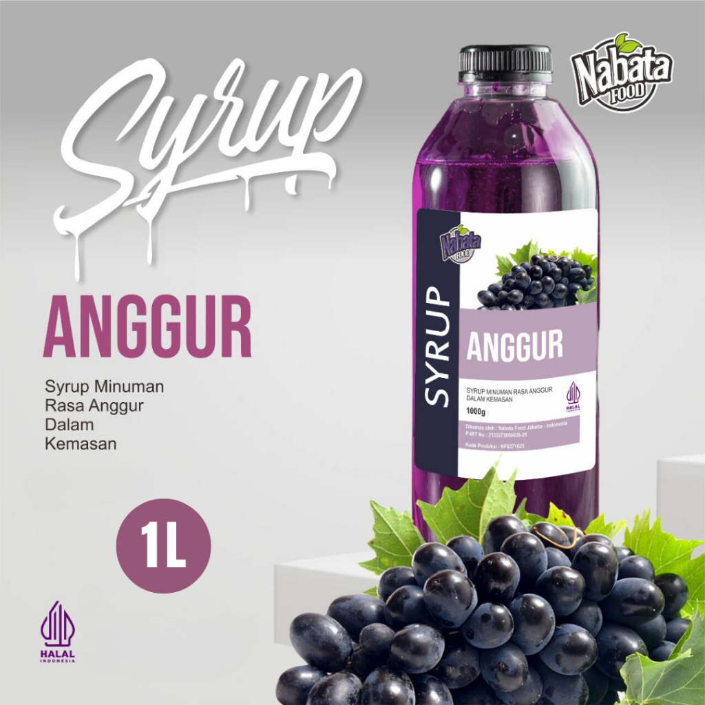Jual Sirup Anggur Nabata Drink 1000 Ml - Grape Syrup 1 liter Fruity ...