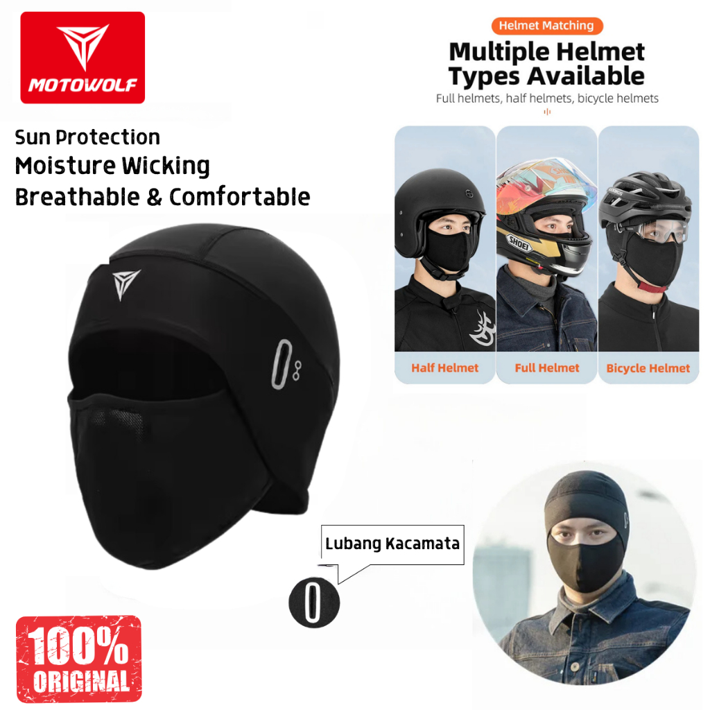 Jual Balaclava Motowolf Masker Motor Full Face Masker Sepeda Anti UV ...
