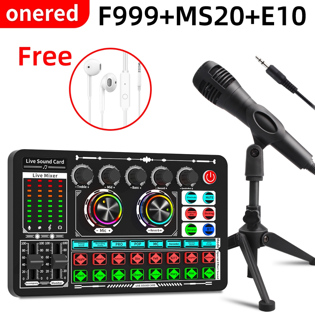 Jual Onered F999 Sound Card Mixer Bluetooth Audio USB External ...