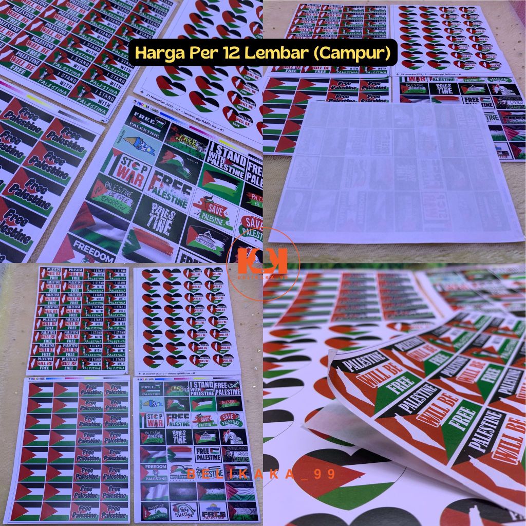 Jual (12 LEMBAR) STICKER PIPI MOTIF PALESTINE / STIKER WAJAH MOTIF ...