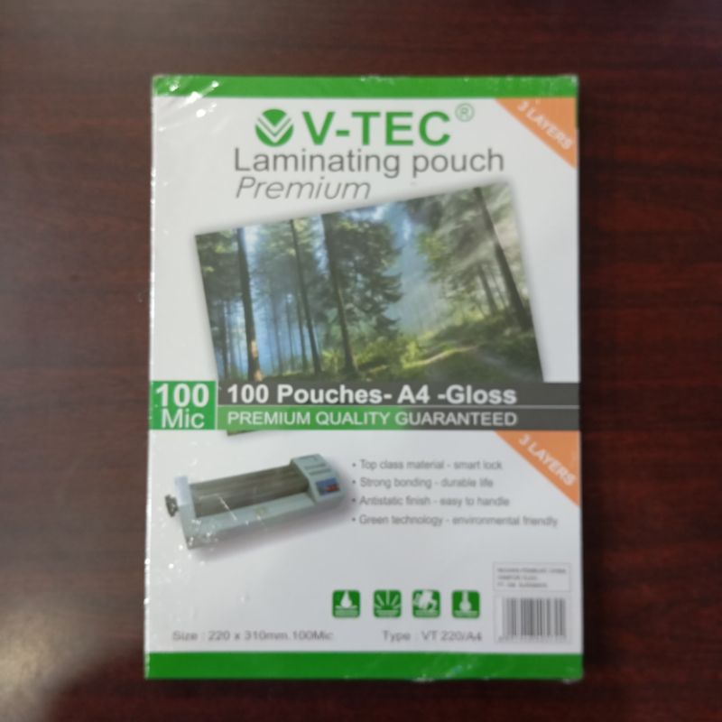 Jual Plastik Laminating A4 V-Tec / Pack ( isi 100 lembar ) | Shopee ...