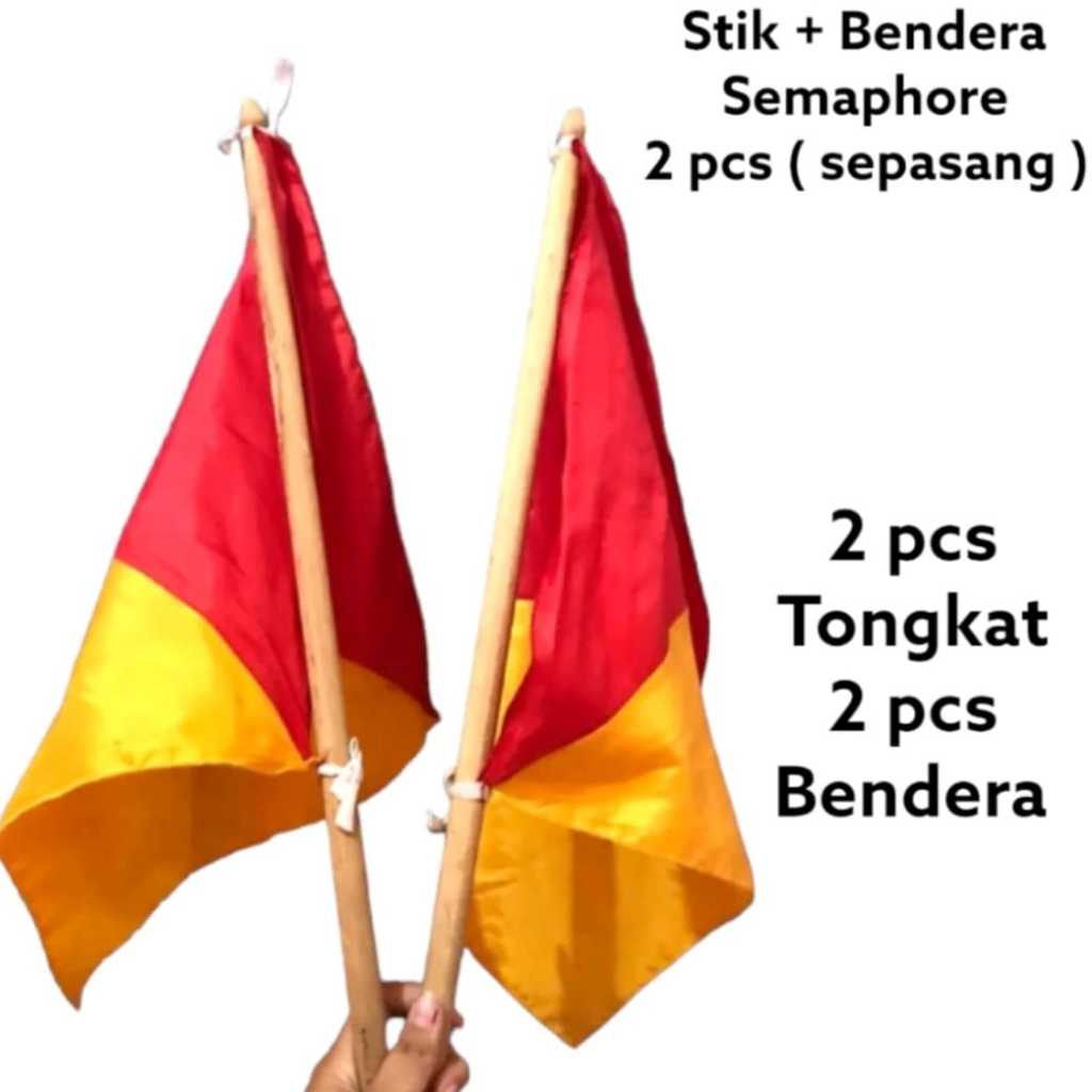 Jual BENDERA SEMAPHORE PRAMUKA VARIASI 2 BENDERA, 2 STICK, 2 STICK + 2 ...