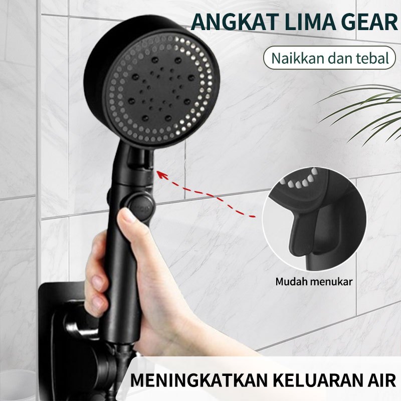 Jual 3In 1 Kepala Shower Set Kepala Shower Mandi Hitam dengan 5 Mode Air Kamar Mandi Shower Set ...