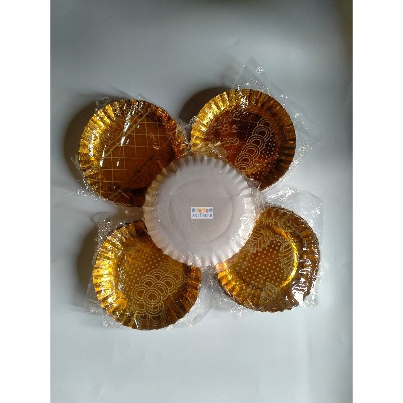 Jual Piring Emas / Paper Plate Gold / Piring Kue tart / Piring Kue ...