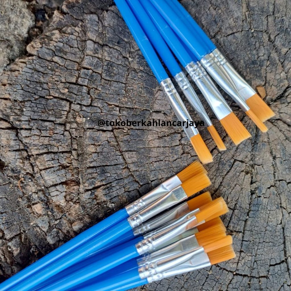 Jual Kuas Lukis Akrilik Bulu Nilon Cat Air Cat Minyak Paint Brush Flat ...