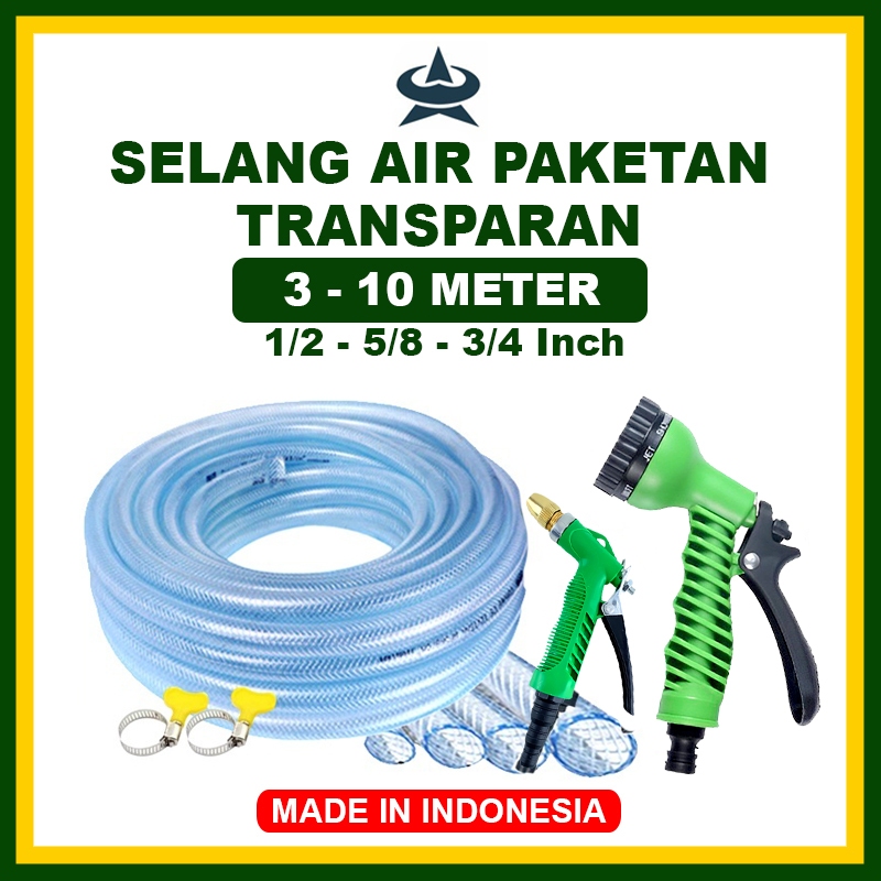 Jual GEMUK Selang Air Cuci Motor 1/2 Inch 10 Meter Paket Semprotan Selang Air 7 Fungsi dan ...