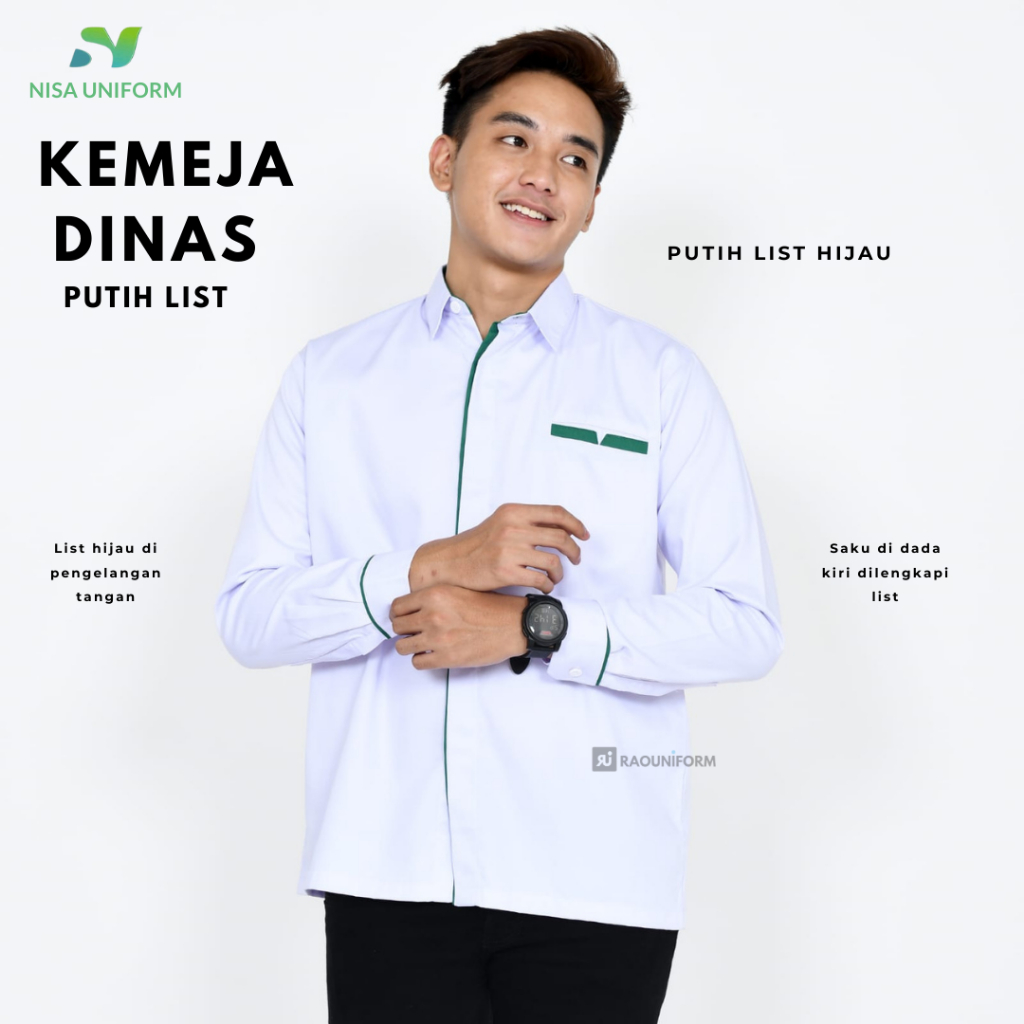 Jual Nisa Uniform Seagam Putih Lengan Panjang Pria dan Wanita Seragam ...