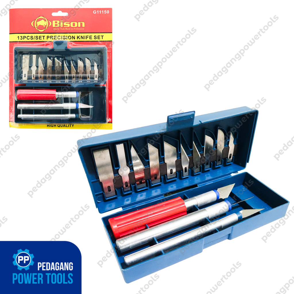 Jual BISON PISAU UKIR SENI SET 13 PCS TOOL KIT ALAT PAHAT KAYU HOBBY KNIFE | Shopee Indonesia