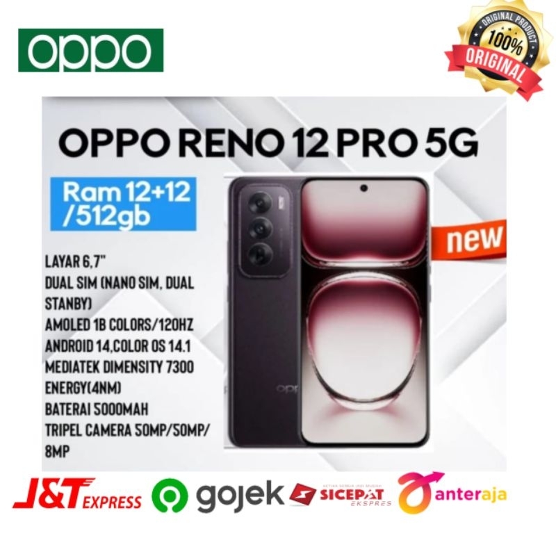 Jual OPPO RENO 12 pro + Ram 12/512Gb Garansi Resmi 100% Original ...