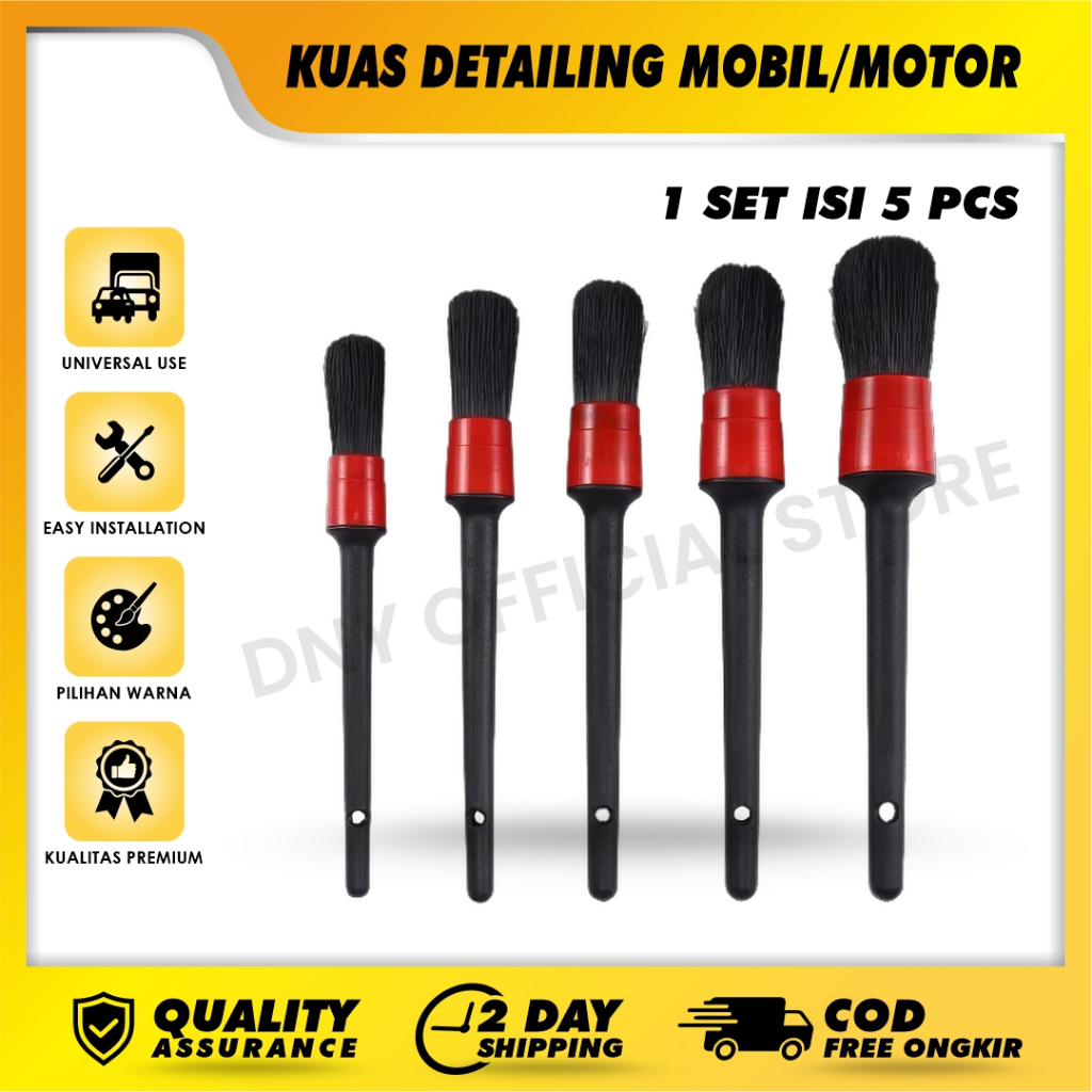 Jual Kuas Detailing Mobil Motor 1 set isi 5 pcs / Detailing Brush fot ...