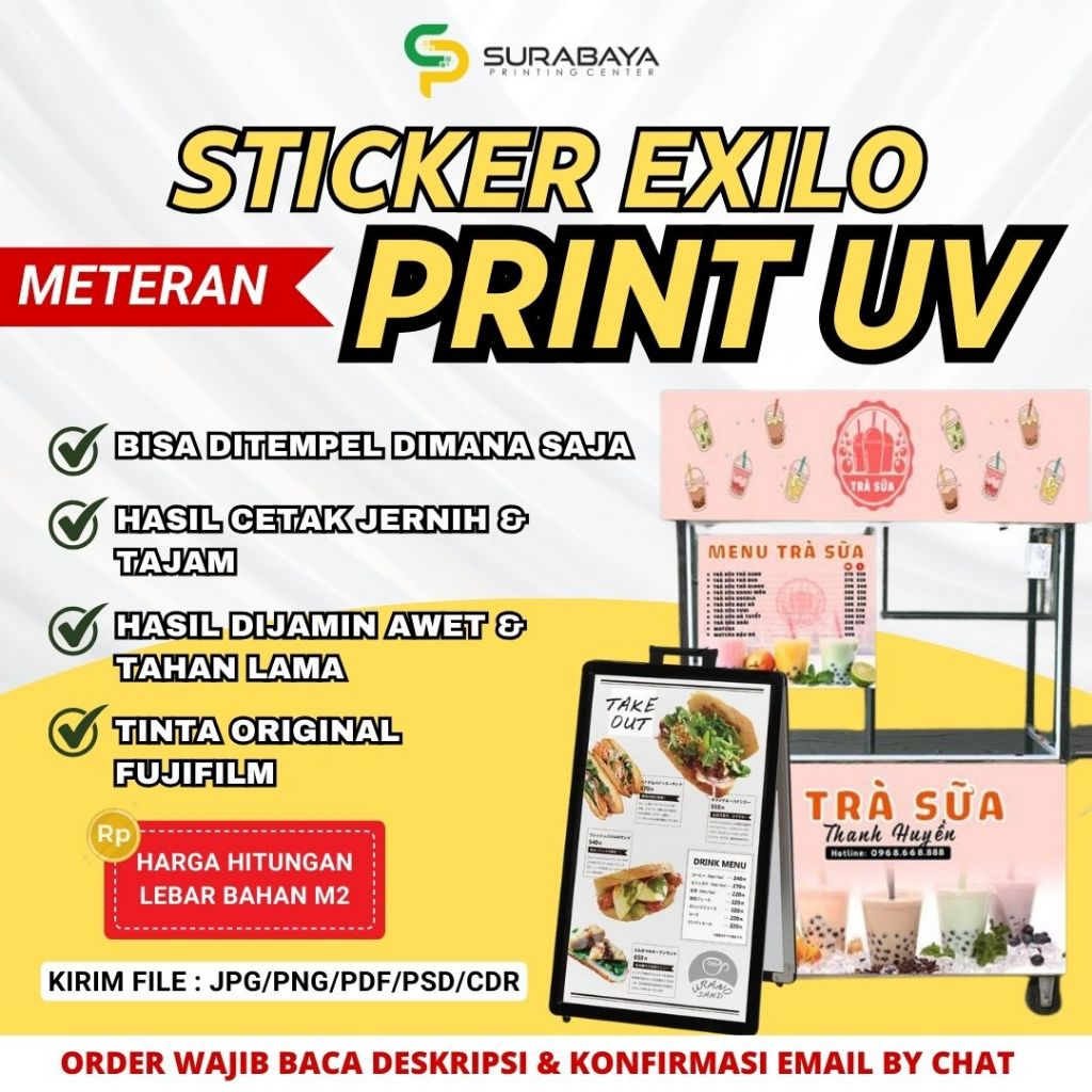 Jual [STIKER EXILO] STIKER METERAN VINYL EXILO CUTTING TINTA BY ...