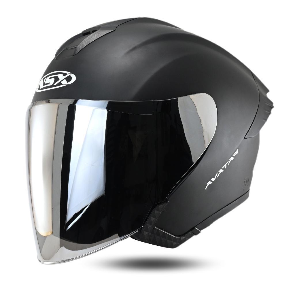 Jual Helm Half Face NSX Avatar BLACK DOF Original KACA HITAM PAKET ...