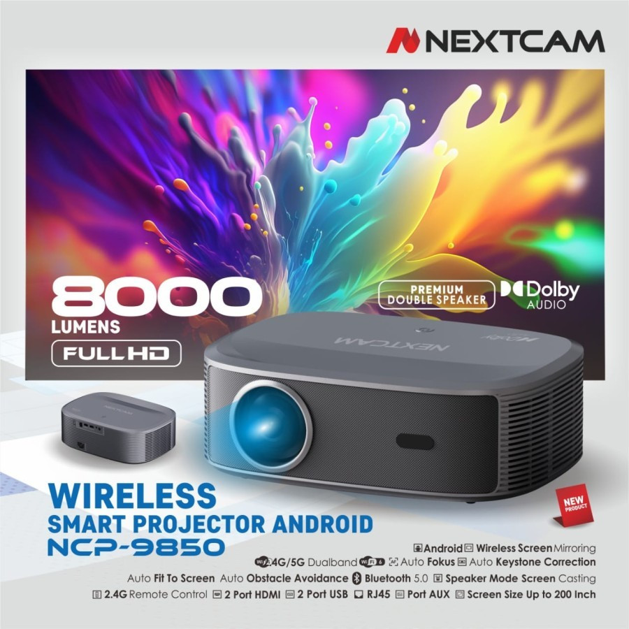 Jual Projector Nextcam NCP-9850 proyektor android full hd wireless ...