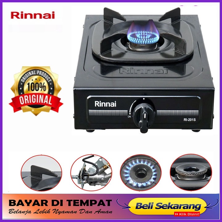 Jual KOMPOR Rinnai RI-201 S Kompor Gas Stove Teflon 1 Tungku RI-201S ...