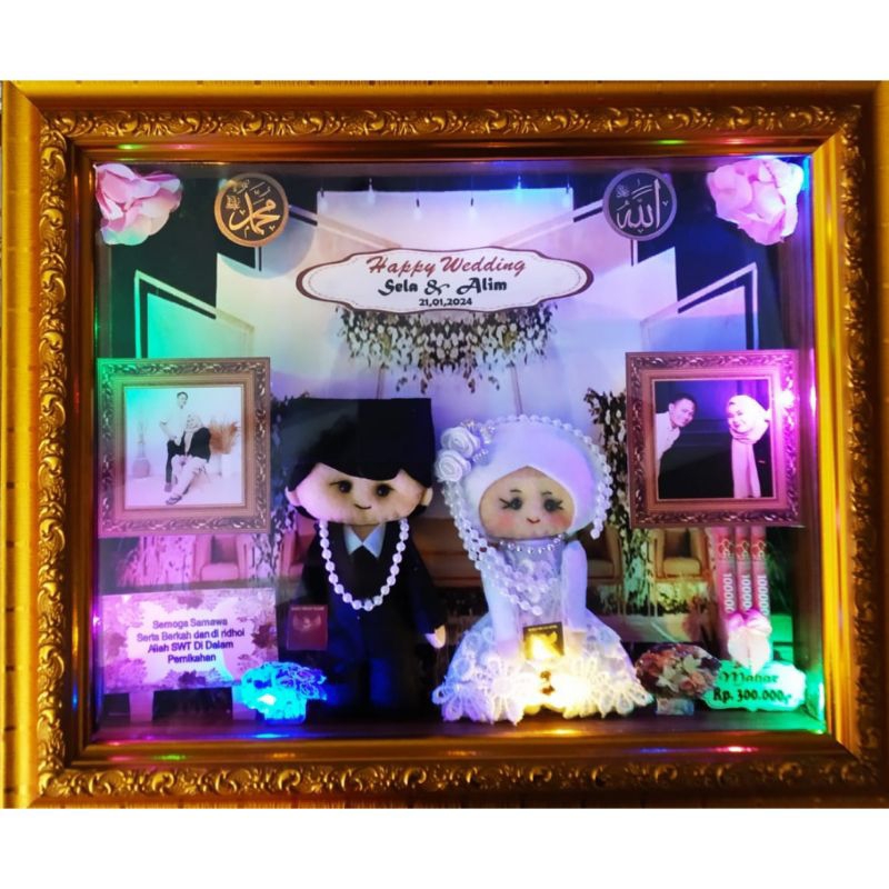 Jual Boneka Pengantin Muslim Modern frame 25x30cm | Shopee Indonesia
