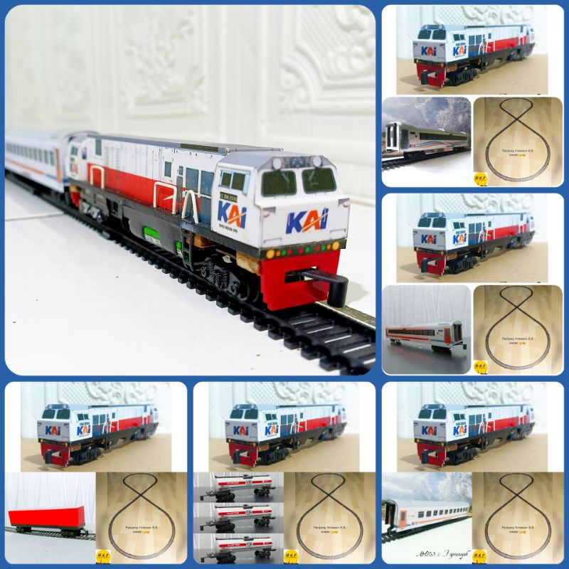 Jual KERETA API INDONESIA | FULL SET RANGKAIAN | LOKOMOTIF CC206 ...