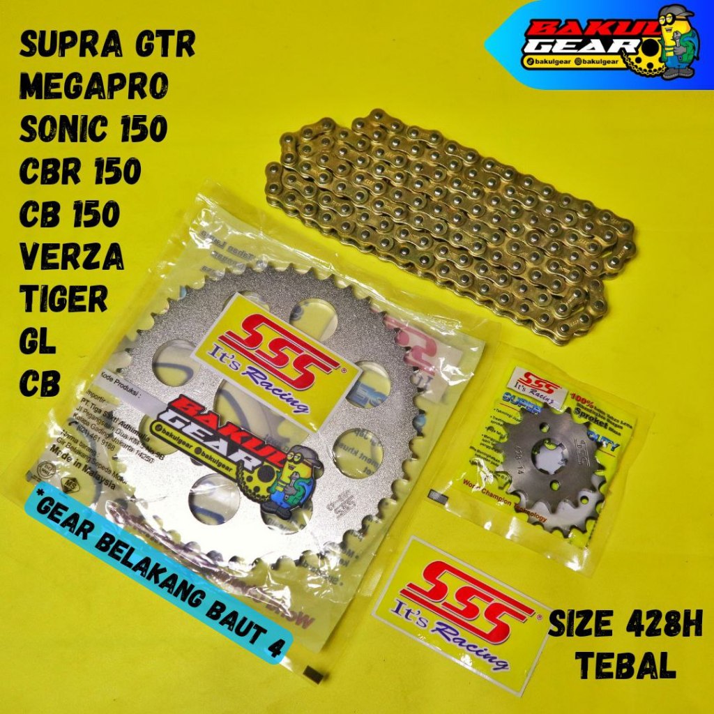 Jual Gear Set SSS CB150r CBR150r Tiger Revo GL Pro Max CB Megapro Sonic 150r Verza Supra GTR ...