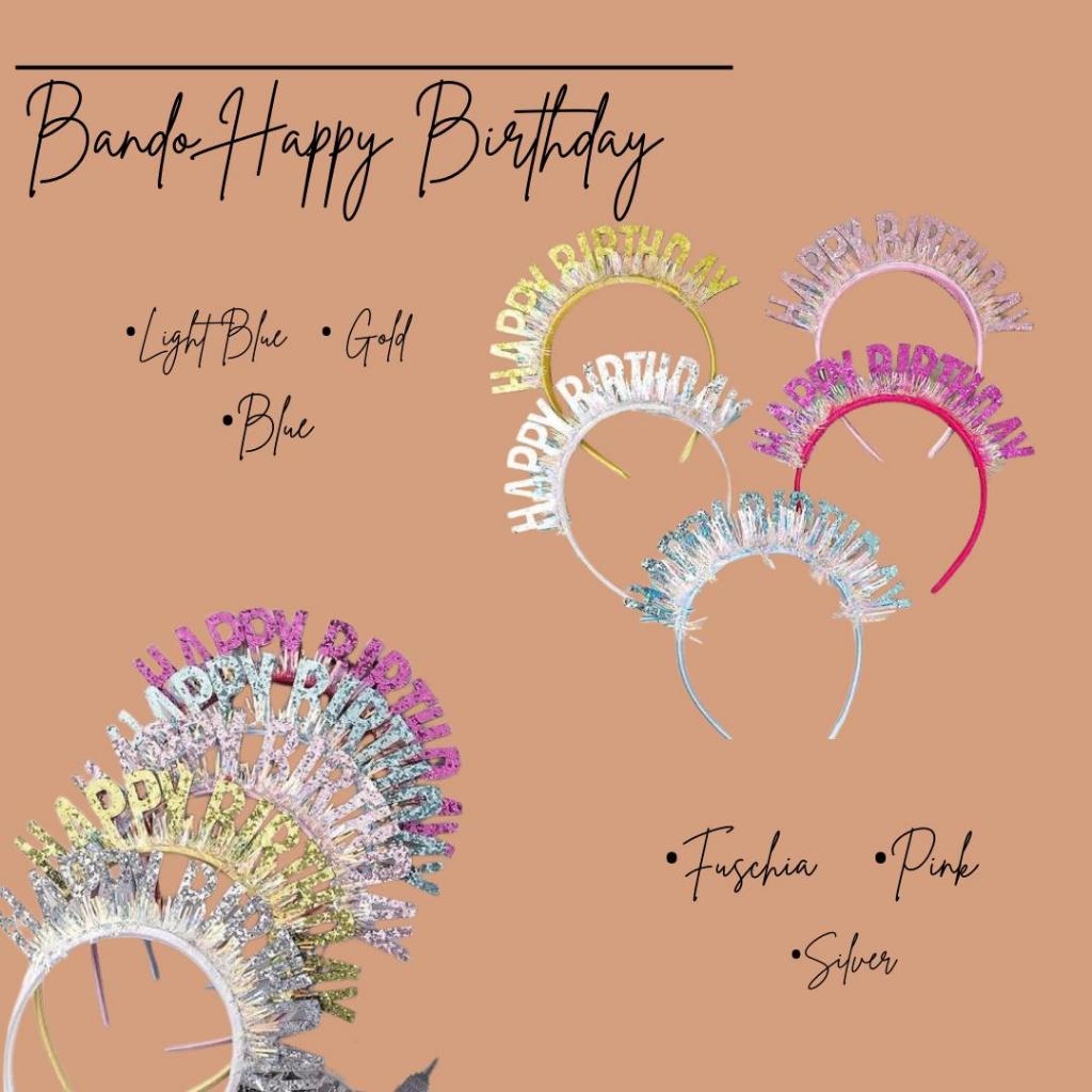 Jual Bando Happy Birthday Gold / Silver / Rose Gold / Pink Pesta ...