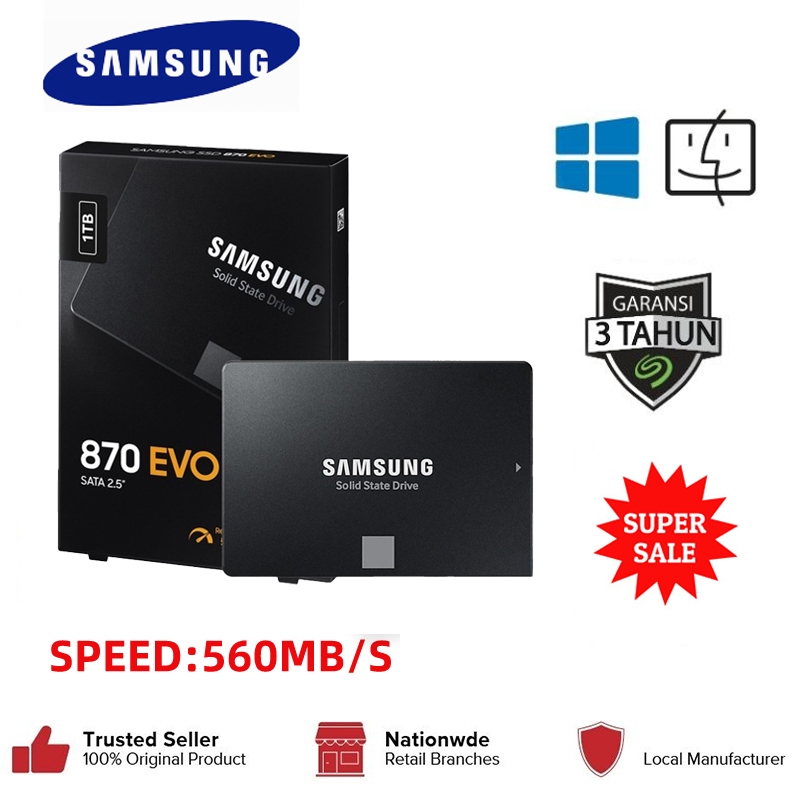 Jual Solid state drives Samsung SSD 870 EVO 250GB 500GB 1TB Sata 3 ...