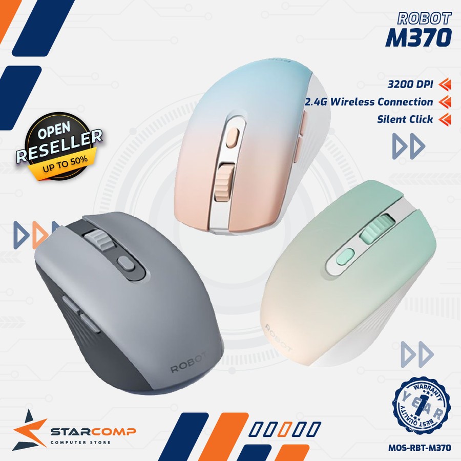 Jual Robot M370 Mouse Wireless 2.4GHz Silent Optical 3200DPI | Shopee ...