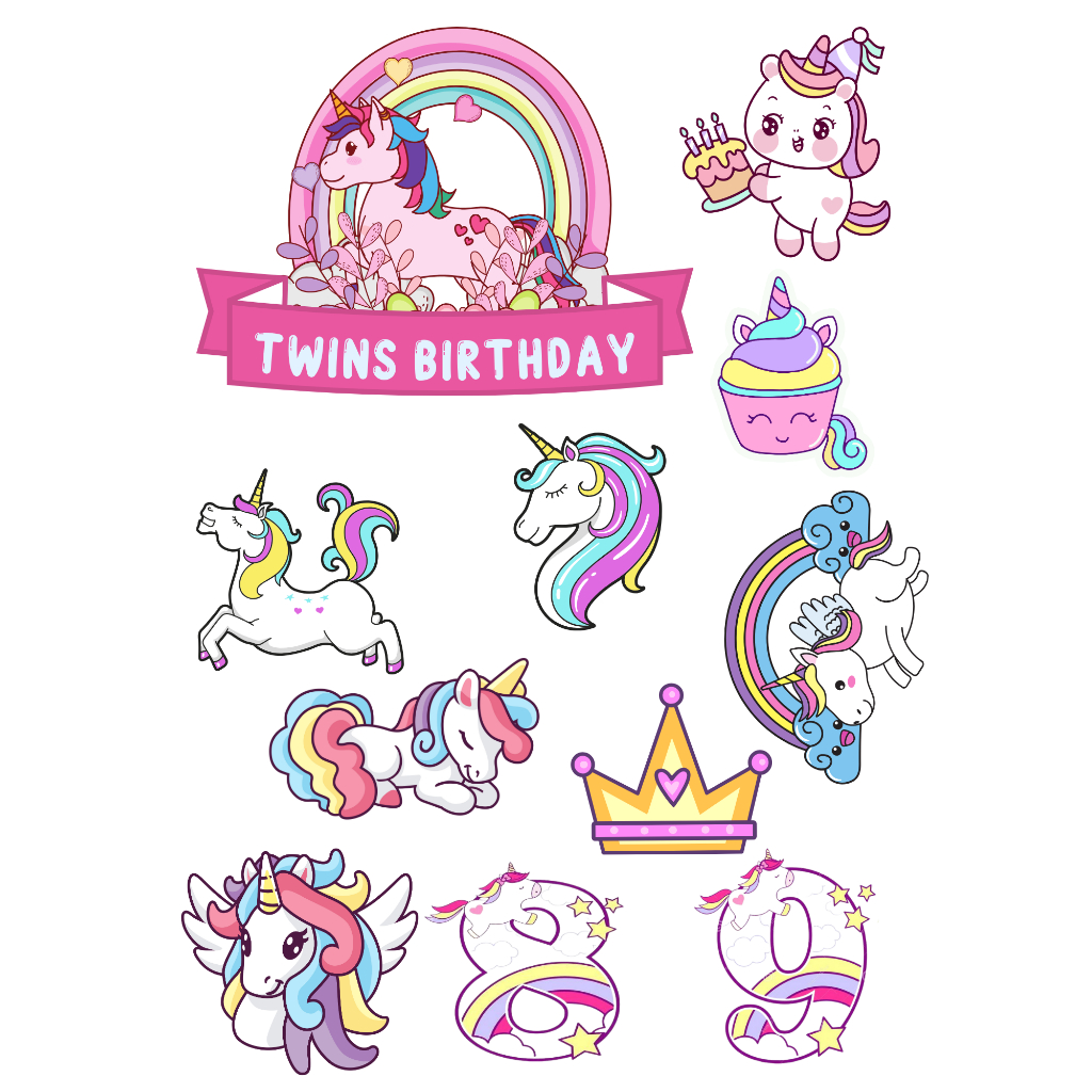 Jual Topper kue ulang tahun unicorn kuda poni | Shopee Indonesia