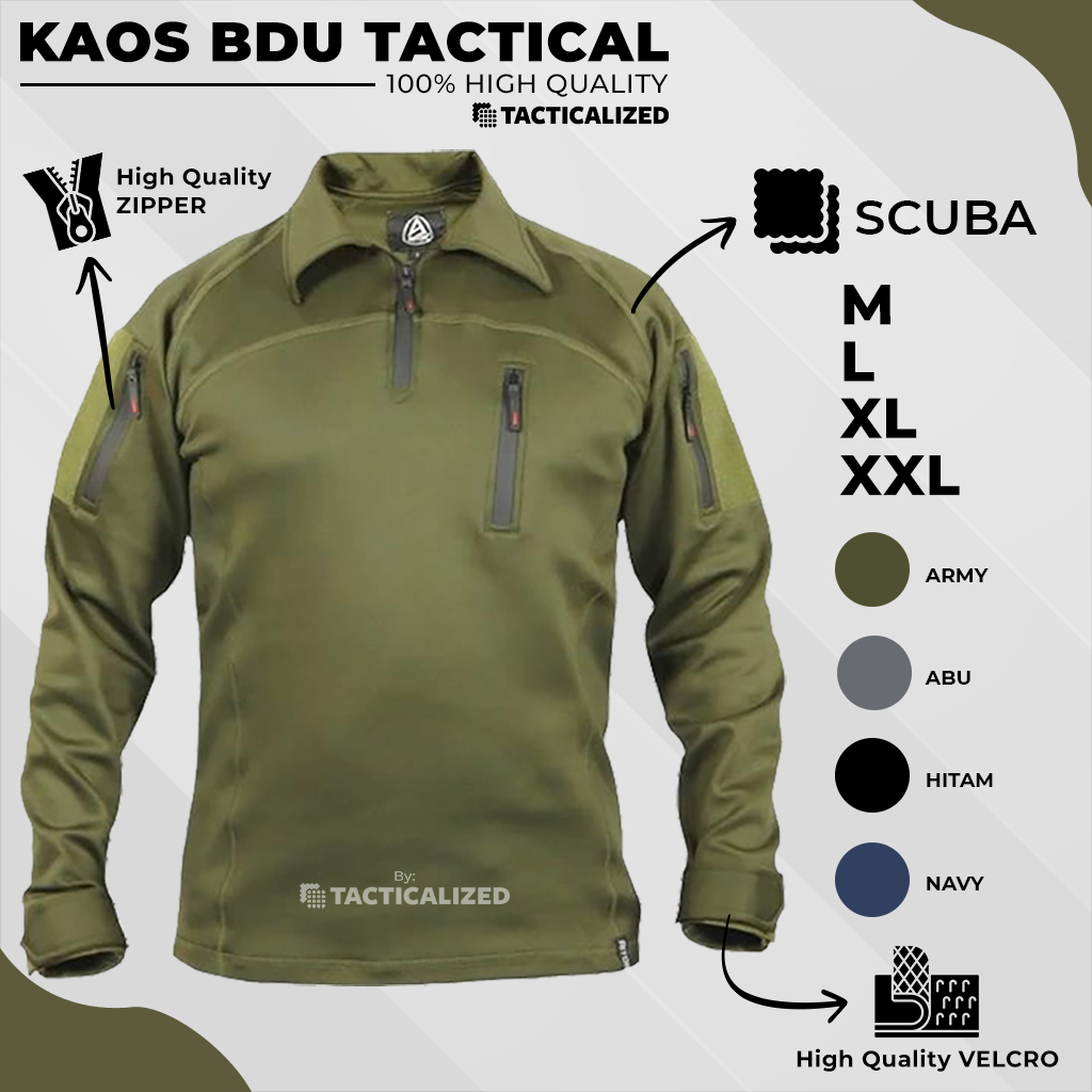 Jual Kaos BDU Scuba Lengan Panjang Baju Tactical TNI | Shopee Indonesia
