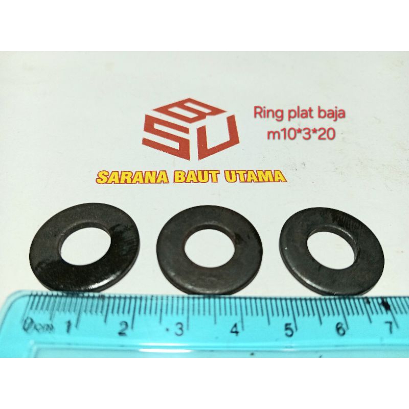 Jual 10 biji Ring plat baja m10*3*20 / hitam | Shopee Indonesia